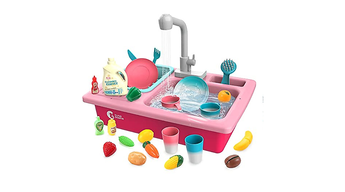 CUTE STONE Kids Kitchen Sink Toy - Fun & Educational