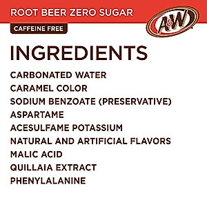 A&W Zero Sugar Root Beer Soda, 12 fl oz cans (Pack of 12)