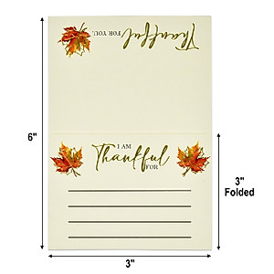 100 Pcs Thanksgiving Table Place Cards and Fill in Gratitude Cards Harvest I Am Thankful For Tent Card Autumn Name Cards Dinner Settings Fall Party
