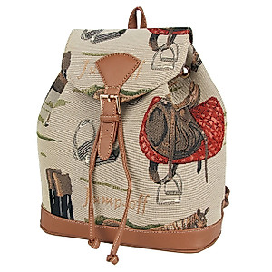 Signare Tapestry Fashion Backpack Rucksack for Women with Horse Design (RUCK-HOR)