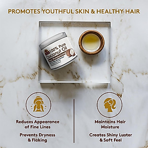OKAY 100% Pure Coconut Oil for Hair & Skin - Coconut Oil for Women & Men, Perfect for Body & Face, Natural Massage Oil & Moisturizer - 6 Fl Oz Jar (Pack of 1)