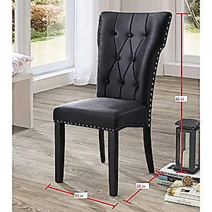 Better Home Products La Costa Velvet Tufted Dining Chair Set of 2 in Black