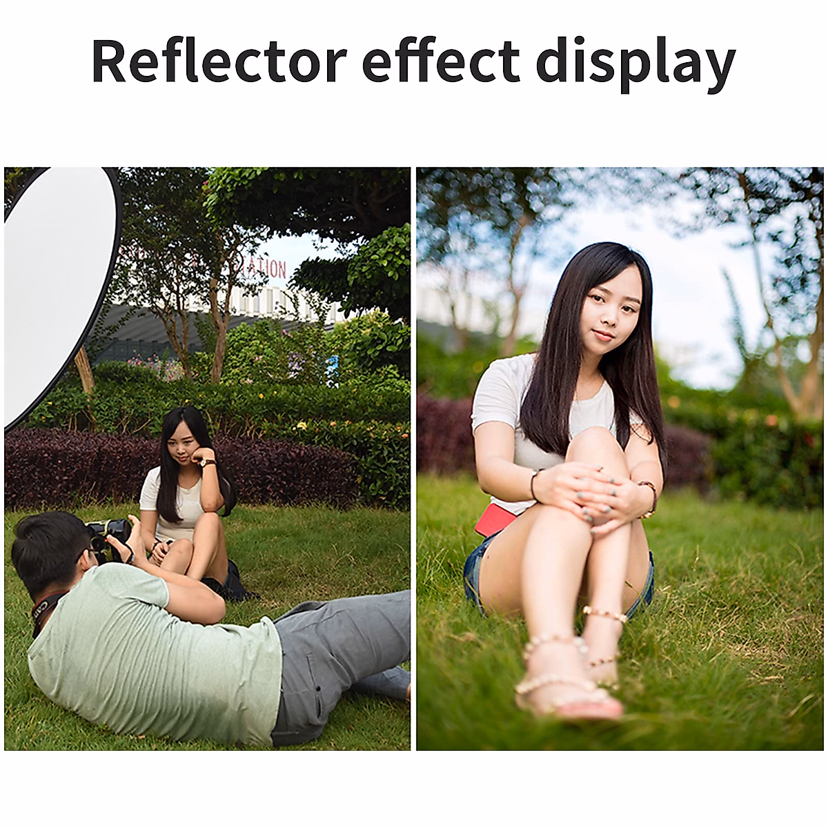 Godox 40"x60"/100x150cm Collapsible Photography Light Reflector, 5-in-1 Oval Multi Disc Diffuser with Carrying Bag - Gold, Silver, Black, White, Translucent for Studio Outdoor Lighting