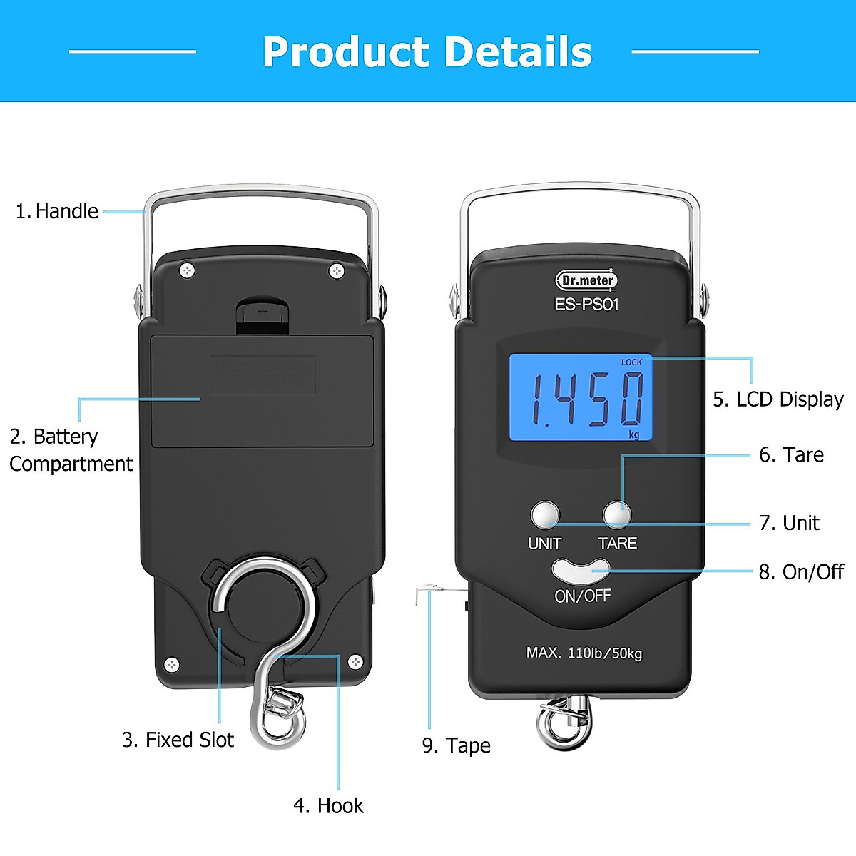 Dr.meter PS01 Fishing Scale+PS02 Luggage Scale