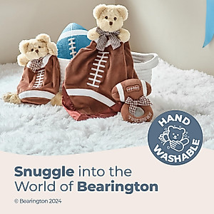 Bearington Baby Touchdown Belly Blanket, Football Teddy Bear Plush Stuffed Animal Tummy Time Play Mat