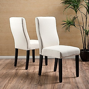 Christopher Knight Home Corbin Fabric Dining Chairs, 2-Pcs Set, Ivory