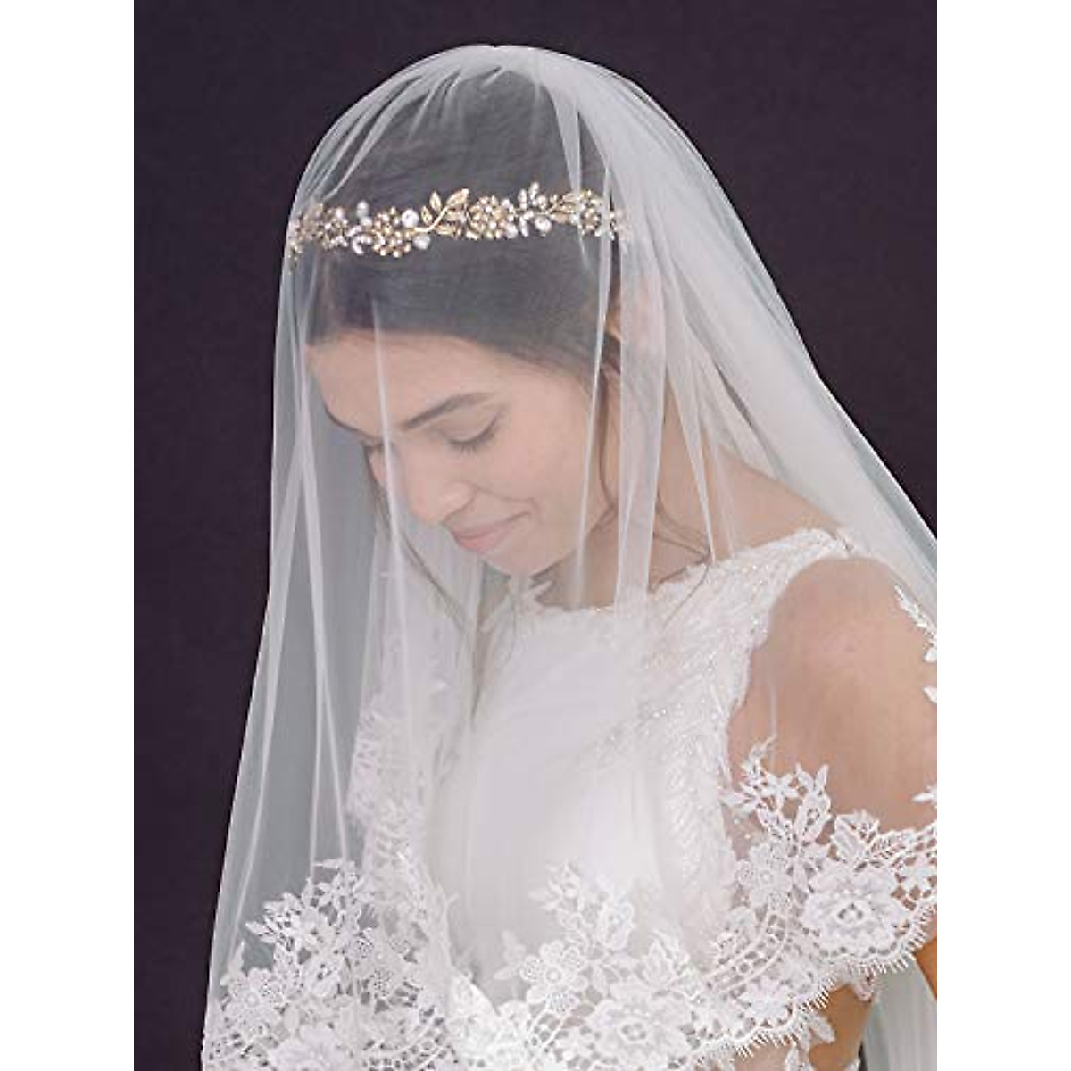 SWEETV Retro Wedding Headband, Bridal Headpieces for Wedding Women Rhinestone Hair Accessories Vintage Style