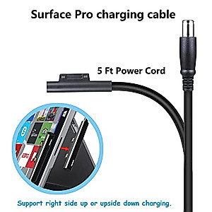 Surface Pro Car Charger Surface Laptop Car Charger, 36W 12V 2.58A Power Supply for Microsoft Surface Pro 3/4/5/6/Book/Go, Surface Laptop car Charger with USB 2.0 Port (5Ft Cord) Include Travel Case