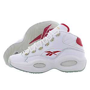 Reebok Question Mid Unisex Shoes Size 9, Color: Footwear White/Vector Red