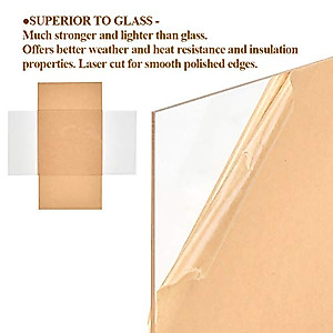 BUYGOO 4Pack Clear Acrylic Sheet 6″ x 12″ x 1/8" Clear Plexiglass Sheet Clear Plastic Square Sheet, DIY Materials for Househld Decoration, Advertisement Signs, Display, Picture Frame, Painting