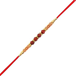 Amba Handicraft Rakhi/Rakhi for Brother/Rudraksha Rakhi/Send rakhi to USA/Rakhi for Brother with Gift Set/Rakhi Bracelet/rakhi for brother and bhabhi/Rakhi Set