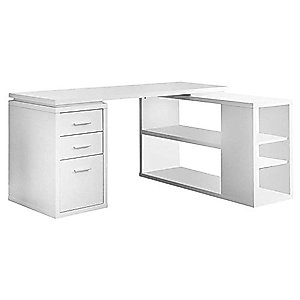 Monarch Specialties Hollow-Core Left or Right Facing Corner Desk, White