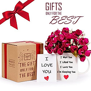 I Love You Gifts for Her Wife Girlfriend Coffee Mug, Mothers Day Gifts for Wife from Husband Boyfriend Him - Anniversary Birthday Romantic Cute Gifts, Funny Presents for Her Mug, White, 11oz