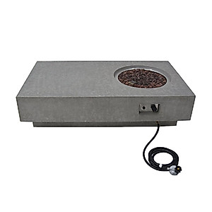 Elementi Modern Concrete Fire Pit, 56" x 32", Gray, Includes Lava Rocks, Natural Gas & Propane Compatible