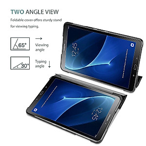 ProCase Slim Case for Galaxy Tab A 10.1 2016 SM-T580 T585 T587, Lightweight Stand Shell Smart Cover for Old Model Galaxy Tab A 10.1 Case 2016 –Black