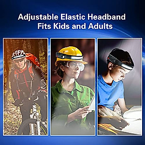 COSOOS 2 Rechargeable Headlamps, Bright LED Headlamp Flashlight, 1000 Lumen 230° Wide Beam & Spotlight, Sensor Mode, 2.4oz Lightweight Head Lamp with Clips for Hardhat, Camping, Running, Hiking