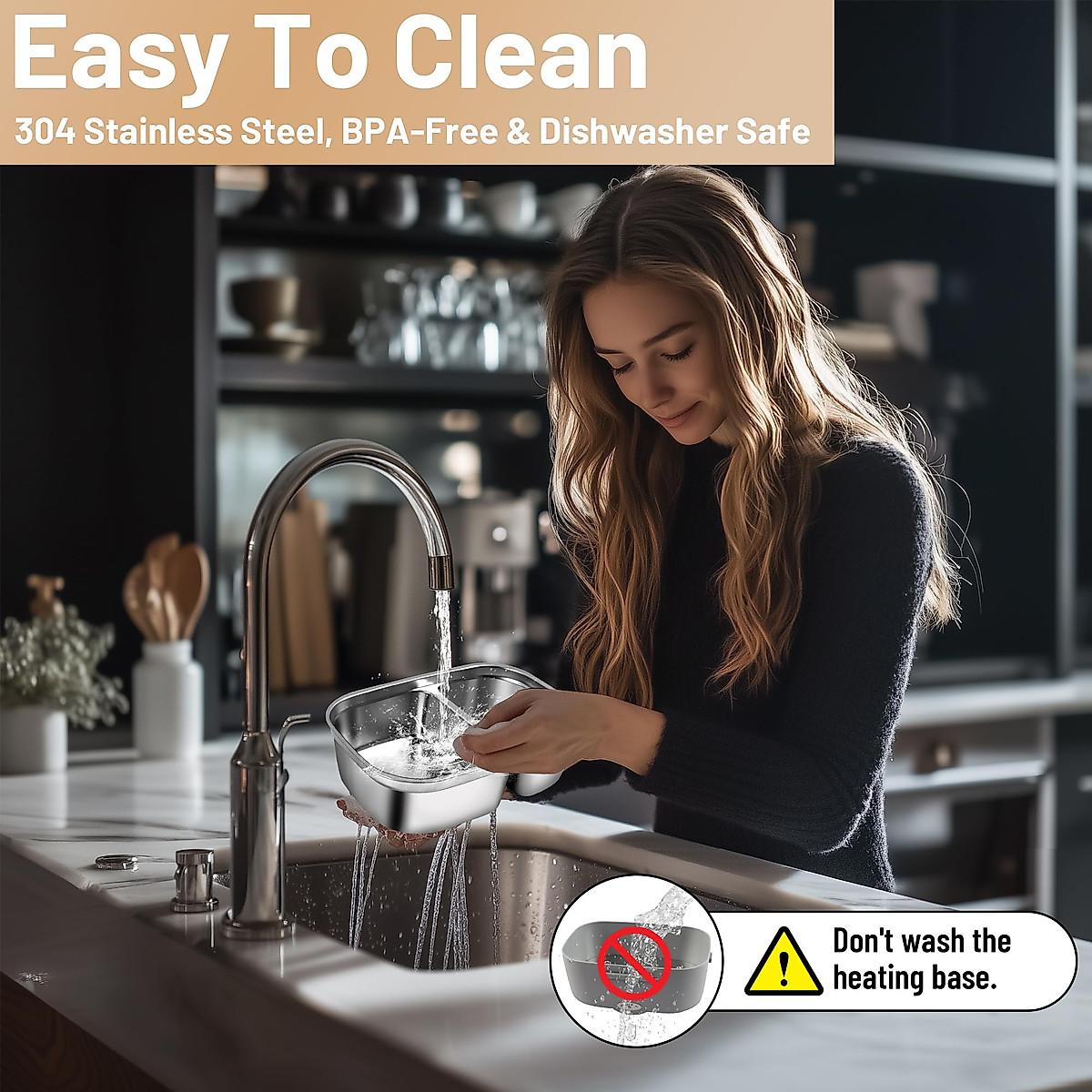 Tinaforld Electric Lunch Box with 1.5L Large Capacity Stainless Steel Removable Container for Adults,Heated Portable Food Warmer Lunch Box for Work,Leakproof Fast Heating(Grey)