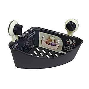 Dependable Industries inc. Essentials Triangle Corner Caddy Shelf For Bathroom Showers and Bath With 2 Vacuum Hanger Suction Cups For Ceramic Tile Glass Smooth Surfaces (Gray)