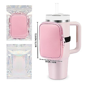 Gym Water Bottle Pouch for Stanley ,Gym and Outdoor Sports Accessories for Women and Men,Compatible With Stanley Quencher Adventure ,Tumbler Pouch with Pocket for Cards Keys Wallet Earphone (Blue)