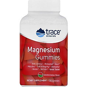 Trace Minerals Magnesium 84mg - Chewable Magnesium Supplement for Bone & Heart Health Support - Immune System Support - Aids Relaxation & Healthy Sleep - Watermelon, 120 Gummies (120 Servings)