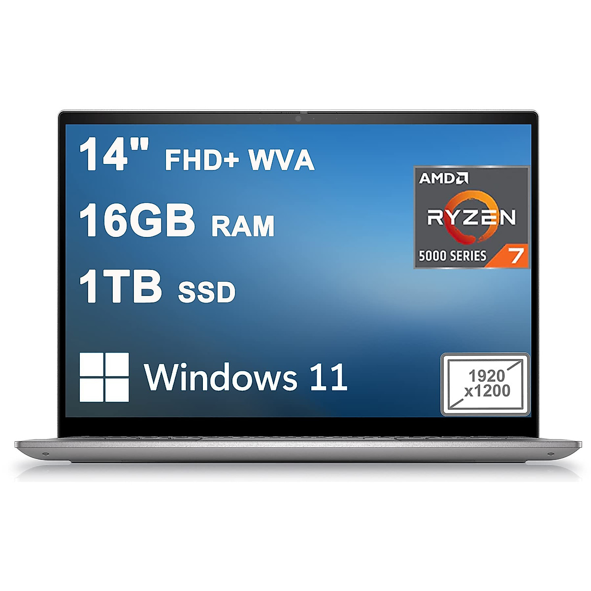 Dell Inspiron 14 5000 5425 Business Laptop 14" FHD+ Anti-Glare Comfortview Display AMD 8-core Ryzen 7 5825U (>i7-1255U) 16GB RAM 1TB SSD USB-C Fast Charging FHD Webcam MaxxAudio Pro Win11 Silver