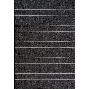 nuLOOM Pinstriped Taliah Indoor/Outdoor Area Rug, 7' 6" x 10' 9", Black