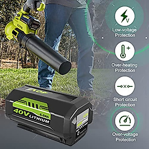 Upgraded to 6.0Ah OP4026 40 Volt Lithium Replacement Battery Compatible with Ryobi 40V Battery OP4050A OP40601 OP4026A OP4040 OP4030 OP4050 OP4015 OP40261 OP40201 OP40401 with LED Indicator (Black)