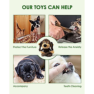 HGB Squeaky Puppy Toys, Plush Puppy Chew Toys for Teething, Dog Toys for Small Dogs, Small Dog Toys for Small Breed, Cute Monkey Interactive Dog Toys for Pet Training and Entertaining