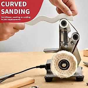 Electric Belt-Sander Polishing-Grinding Knife Sharpener, 7 Speed Adjustable Mini Power Sanding Machine Bench Grinder 13x1.2inch Belts For DIY Model Crafts Jewelry Making, Wood Metal Working