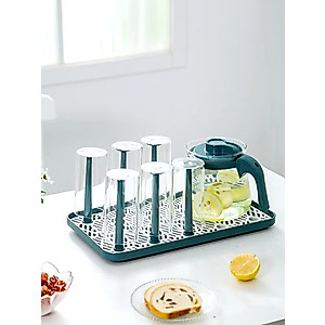 VOLYUVIC [2 in 1] Drain Board for Kitchen Counter, Mug Cup Drying Rack, Kitchen Dish Drying Rack with Drainboard Perfect for Sink, Coffee Table, Outdoor