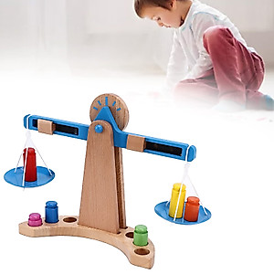 Pinsofy Weighing Scale Toy, Teaching Aid Math Teaching Balance Scales Toy Educational with Tray for Children for School