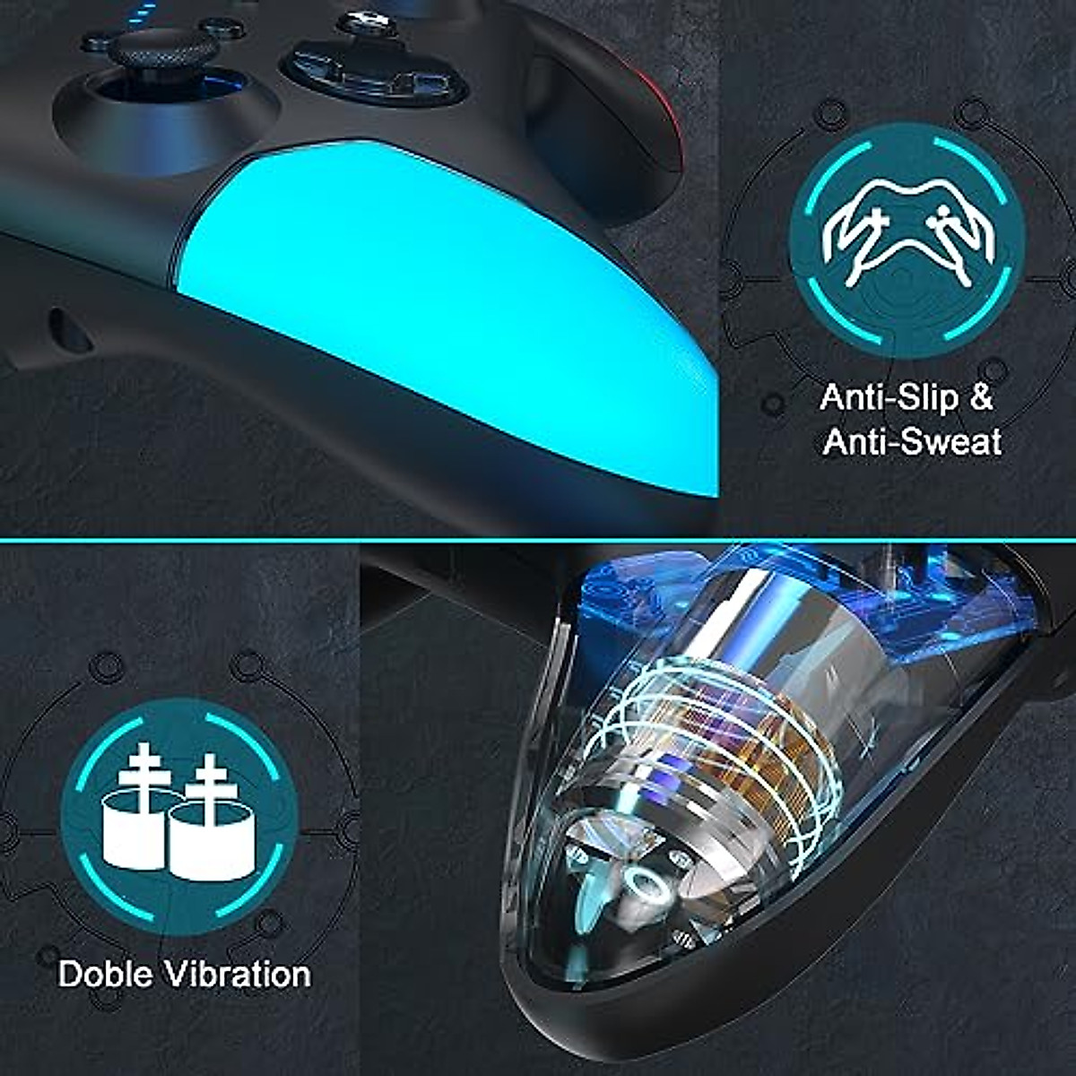 Ponkor Switch Controller, Wireless Pro Controller Compatible with Nintendo Switch/Switch Lite/Switch OLED Controller for Switch with Wake-up, Turbo Vibration