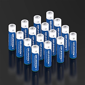 Deleepow Rechargeable AA Batteries 3300mAh AA Nimh Rechargeable Batteries 1200 Cycles 1.2V 16-Pack(Only Battery)