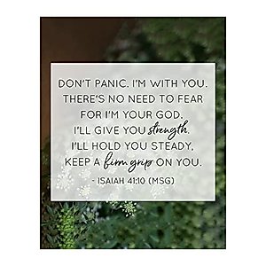 "Do Not Fear, I Am God & I Am With You" Isaiah 41:10- Bible Verse Wall Art- 8x10"- Scripture Wall Print-Ready to Frame. Typographic on Floral Photo Design. Home & Office Décor. Great Christian Gift.