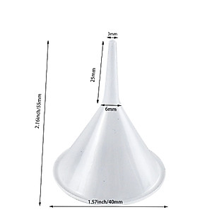 Mini Funnel 10 Pcs Kitchen Use Funnels Small Narrow Neck Funnel Plastic Funnel Urn Filling Tool for Lab Bottle,Sand Painting,Perfume,Spice,Powder,Essential Oil,Kitchen Food Grade Plastic,Water Bottle