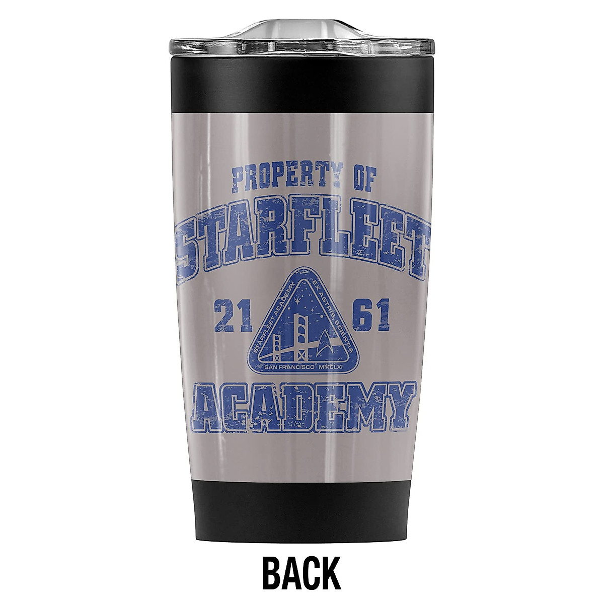 Star Trek Old School Athletic Starfleet Academy Stainless Steel Tumbler 20 oz Coffee Travel Mug/Cup, Vacuum Insulated & Double Wall with Leakproof Sliding Lid | Great for Hot Drinks and Cold Beverages