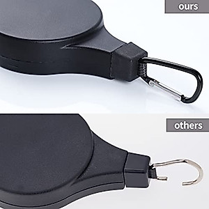 Haakong 6pcs Plant Pulley Retractable Hanger Easy Reach Plant Pulley Adjustable Height Wheel for Hanging Plants Heavy Duty Indoor Outdoor Plant Hanger for Garden Baskets Pots & Birds Feeder - Black