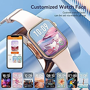 Smart Watch (Answer/Make Calls), 2023 Newest 1.85 Inch Fitness Tracker, Heart Rate/Sleep Monitor/Pedometer/Calories, Multiple Sports Modes, Waterproof Women's Men's Fitness Watch for Android iPhone