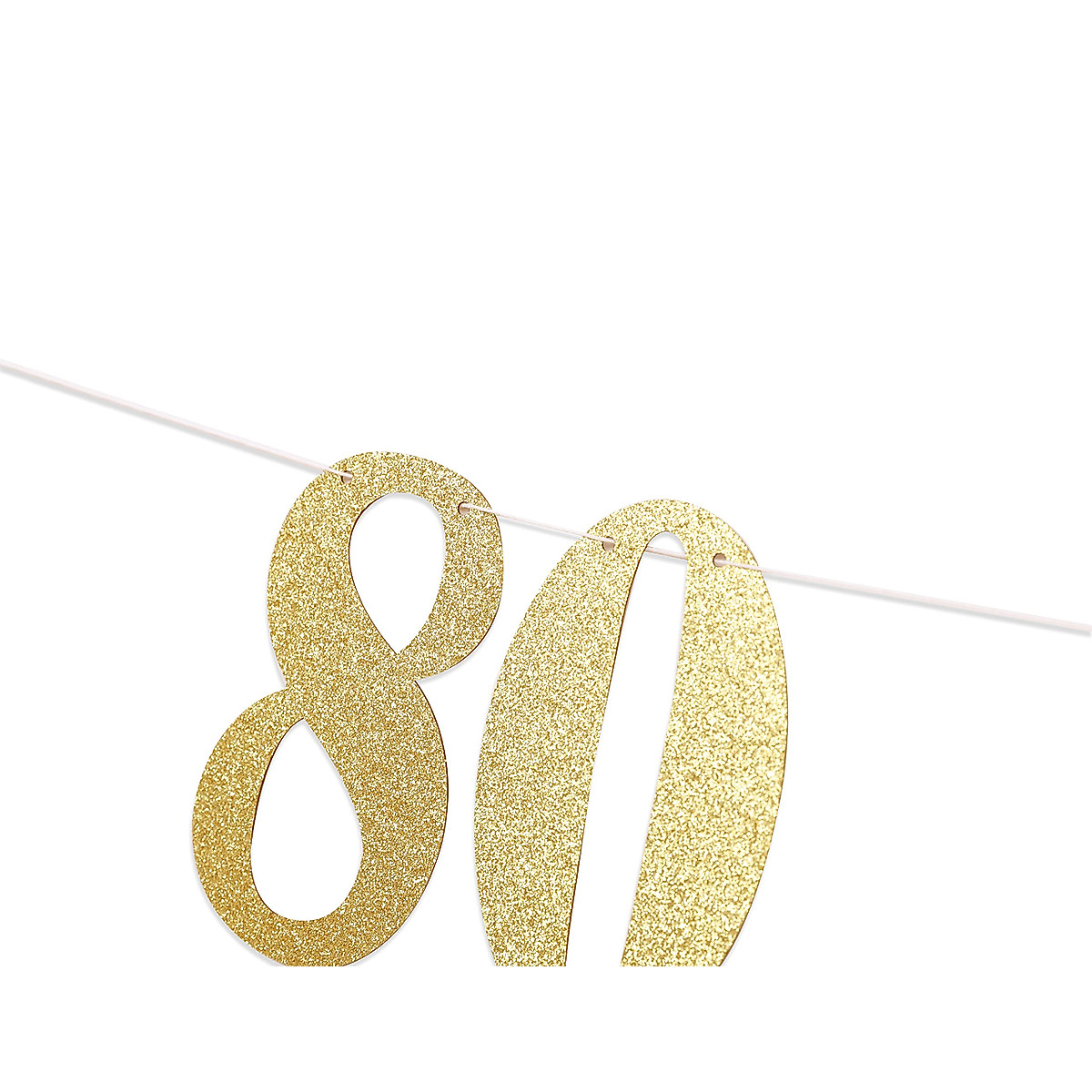 Gold Glitter 80 Years Loved Banner - Happy 80th Birthday Banner，80th Birthday Party Photo Decoration Props，suitable for Background Banners on 80-year-old Male and Female Birthday Party，80th Wedding Anniversary Banner