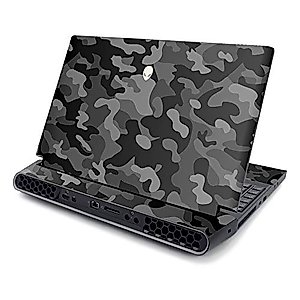 MightySkins Skin Compatible with Alienware Area-51M 17" (2019) - Black Camo | Protective, Durable, and Unique Vinyl Decal wrap Cover | Easy to Apply, Remove, and Change Styles | Made in The USA