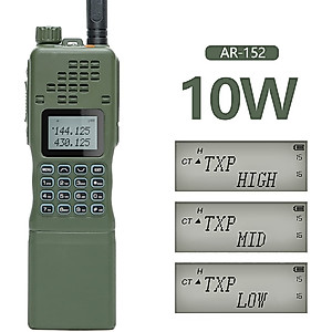 Baofeng AR-152 10W Ham Radio Powerful Military Grade Tactical Long Range Walkie Talkie with Speaker Mic, Car Charger and more 12000mAh Battery Portable Tactical Two Way Radio Full Set