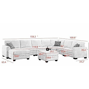 Legend Vansen 9PCS Corduroy Flexible Combination Sectional Sofa Couch