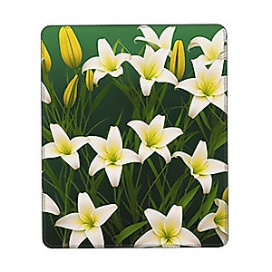 Lily Flower Mouse Pads for Laptop and PC, 7.9 x 9.5 in Mouse Pad for Office and Gaming Pads.