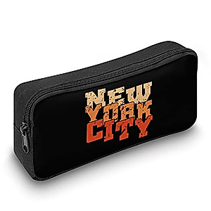 Retro New York City Teen Adult Pencil Case Large Capacity Pen Pencil Bag Durable Storage Pouch
