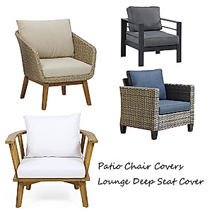 YIHAOBOX Patio Chair Covers, Outdoor Club Chair ,Lounge Deep Seat Cover, Heavy Duty Waterproof Outdoor Lawn Patio Furniture Covers ,37"W x30"D x30"H