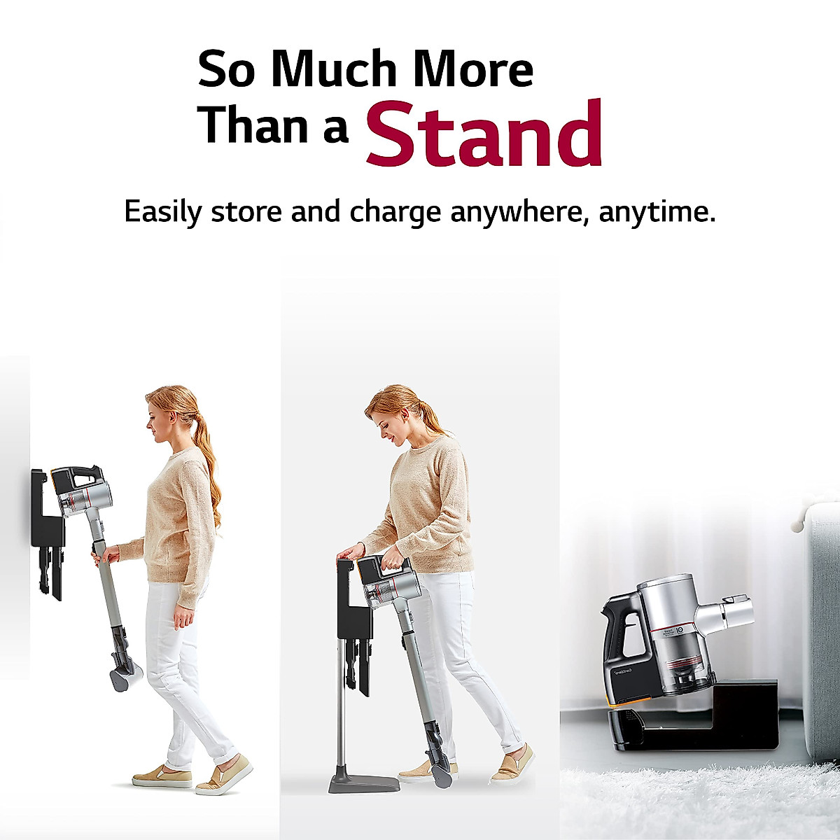 LG CordZero A925 – Cordless Stick Vacuum Cleaner, 120 Minute Runtime w/Extra Rechargeable Battery, Dual Floor Max 2024 Update, Lightweight, Cleans Carpet, Hardwood, Pet Hair, Portable Charging Stand