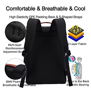 CHREPOE Laptop Backpack for Men Women College School Backpack Travel Backpack Fits 14 Inch Notebook Vintage Casual Daypack(Black)