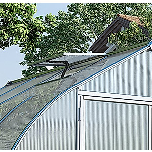 Palram - Canopia Bella Hobby Greenhouse, 8' x 8', Silver with Twin Wall Glazing