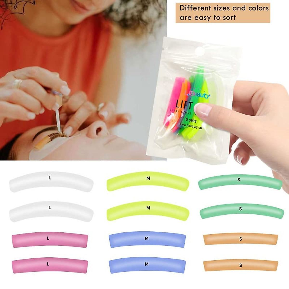 Libeauty Lash Lift Rods, Eyelash Curlers, Different Size Lash Curler for Lash Lift(12PCS)