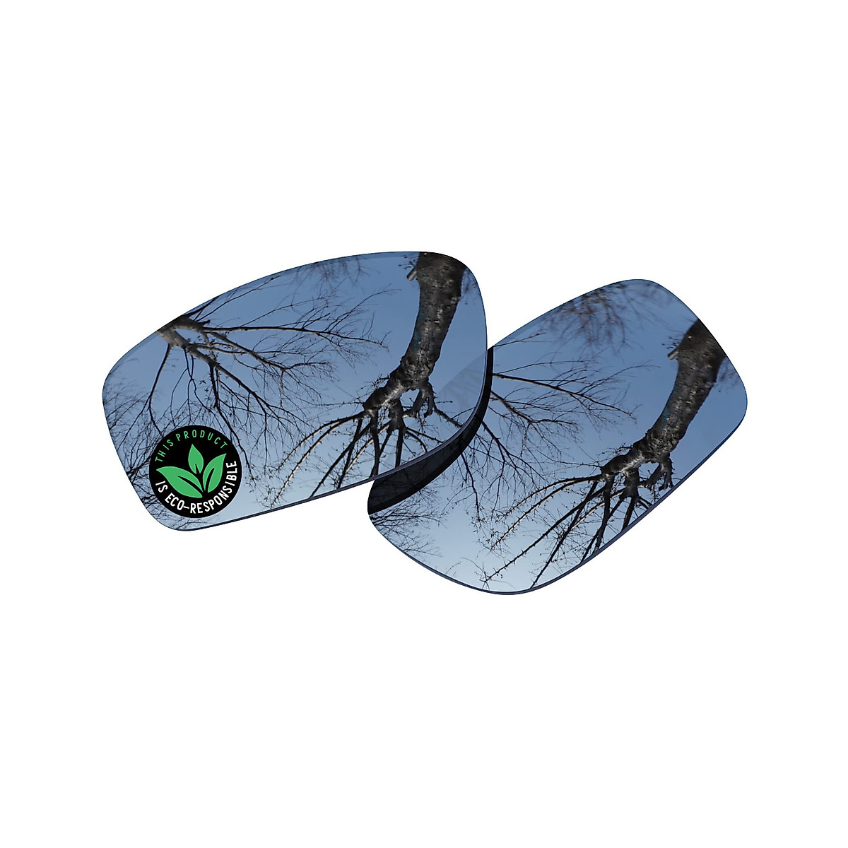 Raydi Polycarbonate Replacement Lenses for Spy Optic Logan Rectangular Sunglasses - Silver Titanium Mirror - Polarized